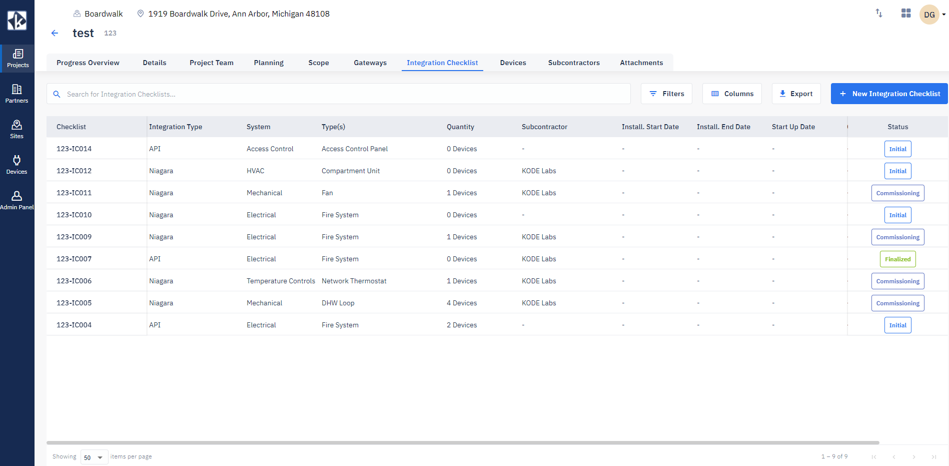 How to add a new Integration Checklist